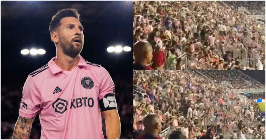 Fans Leaving Stadium After Messi Substitution